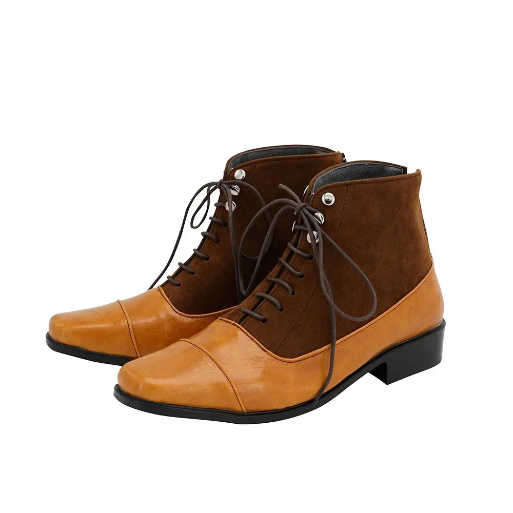 Angel Aziraphale Cosplay Boots Good Omens Custom-Made Brown Shoes ...
